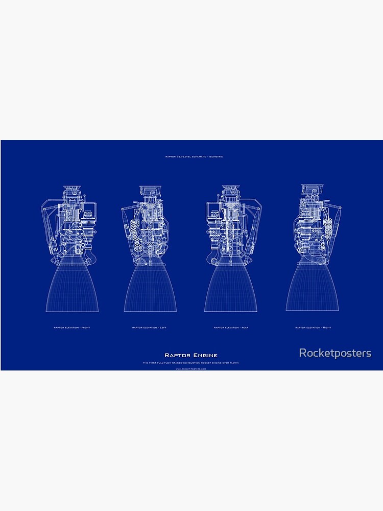 "Blueprint of SpaceX Raptor Rocket Engine" Coffee Mug for Sale by ...