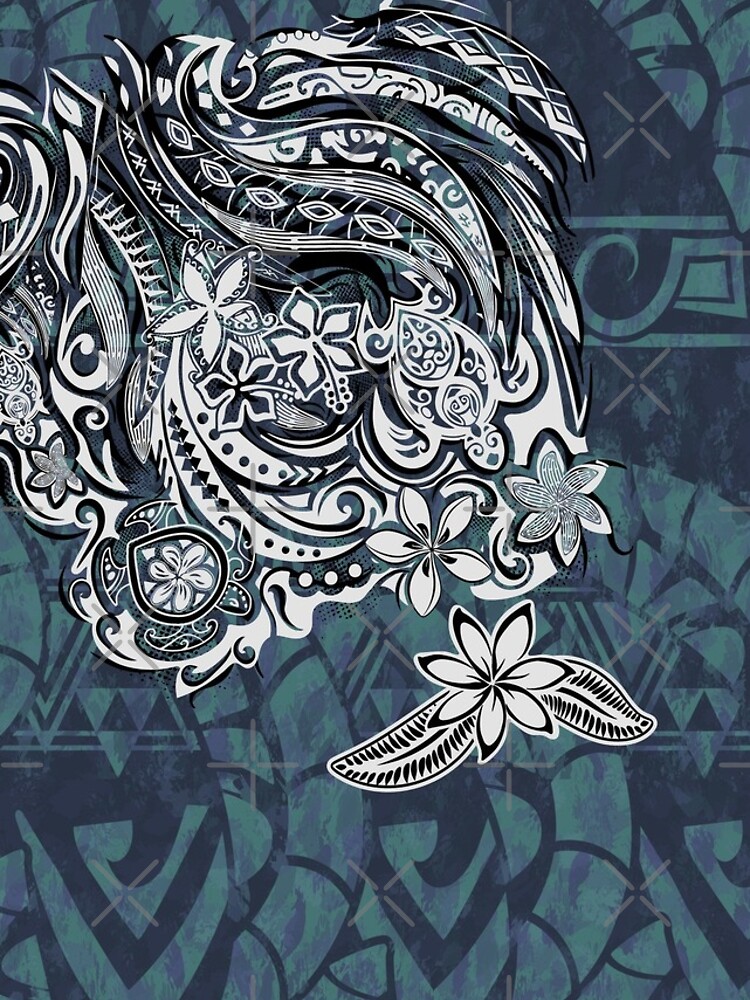 "Samoan - Hawaiian - Polynesian Tribal emerald Blue Leaves" iPhone Case ...