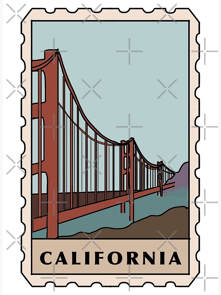 "Golden Gate Bridge - California Post Stamp" Poster for Sale by ...