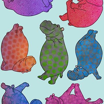 "Hippo Workout -decorated hippos" Essential T-Shirt for Sale by ...