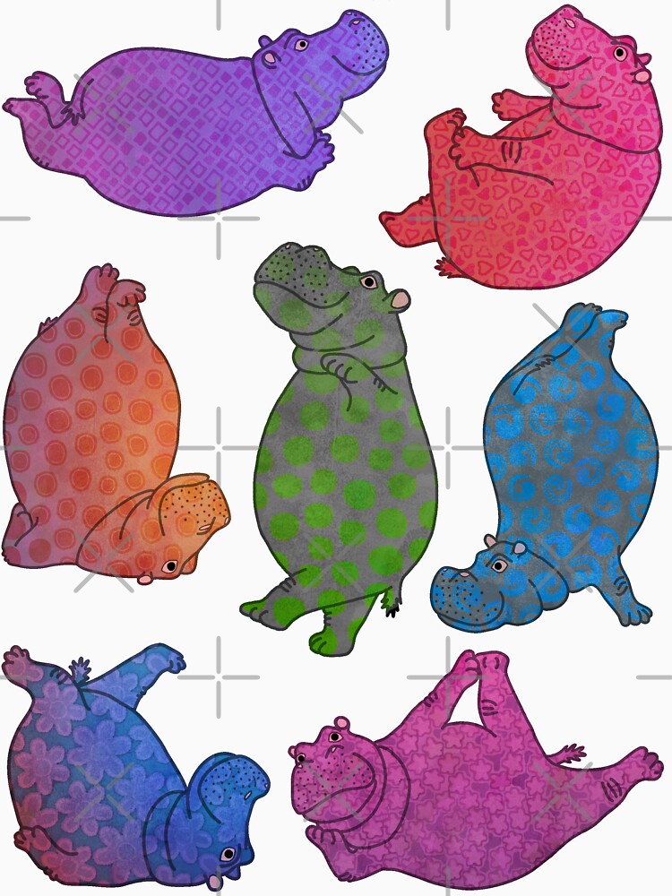 "Hippo Workout -decorated hippos" Essential T-Shirt for Sale by ...