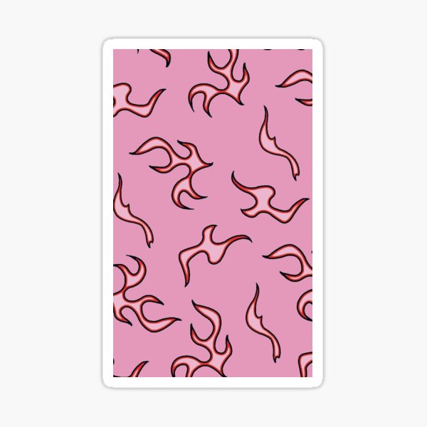 "pink flame " Sticker for Sale by simplyycased | Redbubble