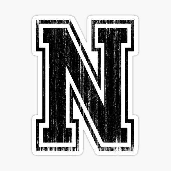 "Big Varsity Letter N" Sticker for Sale by adamcampen | Redbubble