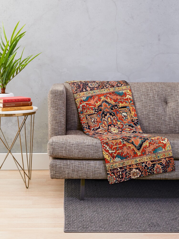 "Heriz Persian Carpet Print" Throw Blanket for Sale by Vicky Brago-Mitchell® | Redbubble