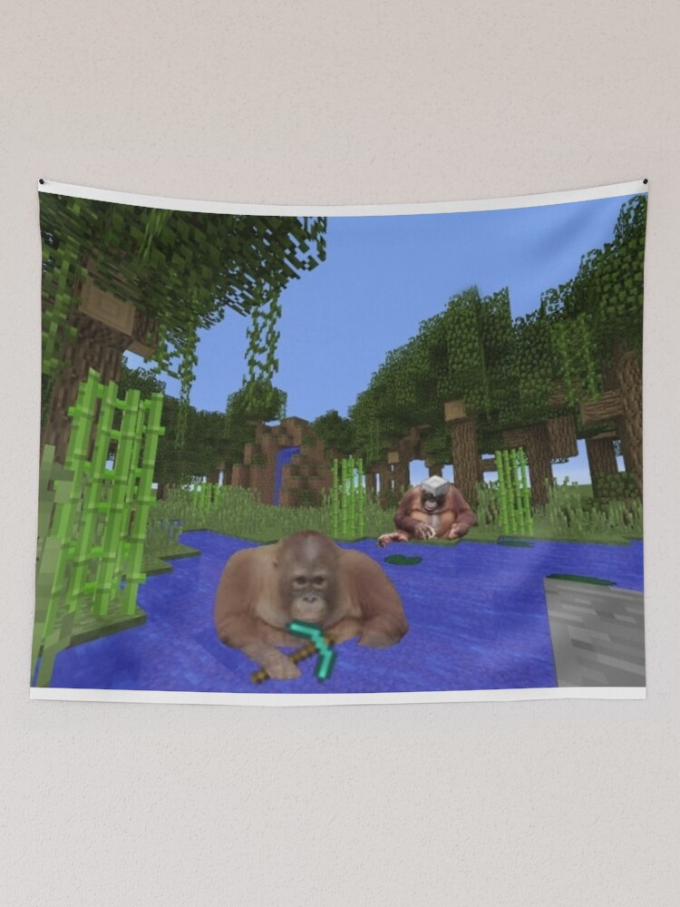 "Minecraft Monkey" Tapestry for Sale by MonkeyManBruh | Redbubble