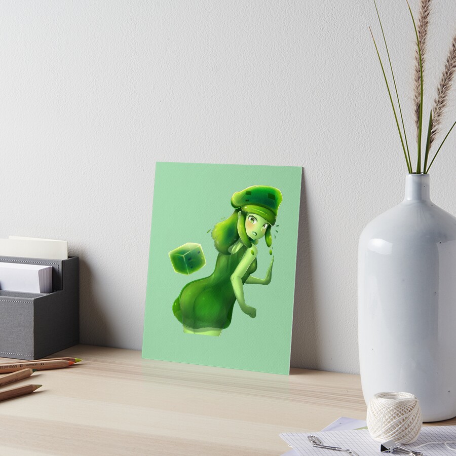 "Minecraft Slime Girl from Mobtalker!" Art Board Print by Destinyplayer ...