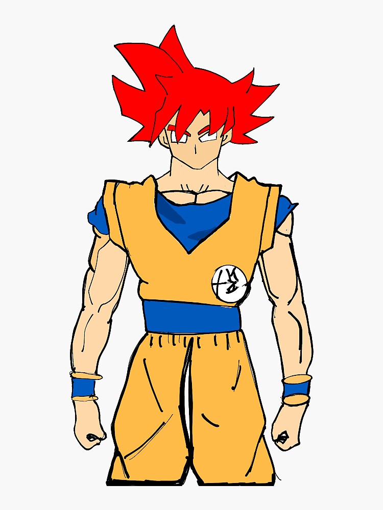 "Super saiyan god goku simplistic" Sticker for Sale by CertainlySol ...