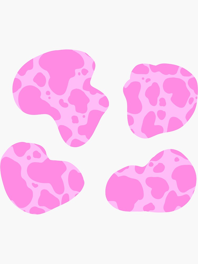 Pegatina «Patrón de manchas de vaca rosa» de LittleLemurfeet | Redbubble