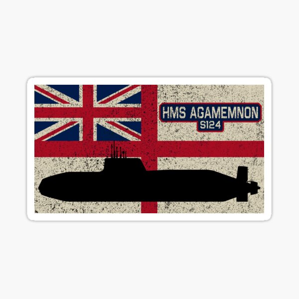 "HMS Agamemnon S124 Submarine Vintage British Royal Navy Flag Gift ...
