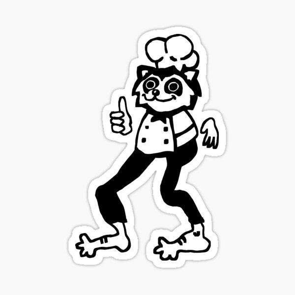 "Overcooked Raccoon learns to walk" Sticker for Sale by MisterBanana ...