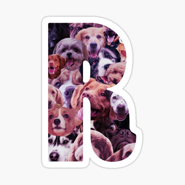 "Letter R - Adorable Dog Collage Monogram" Sticker for Sale by dylanxh ...