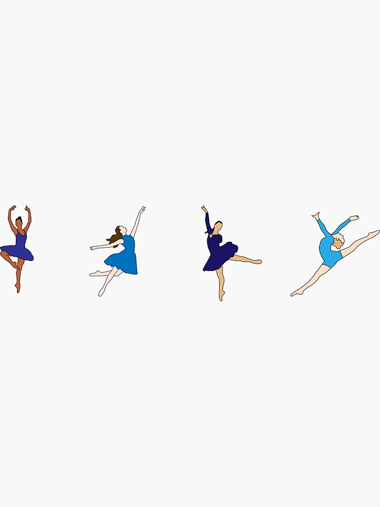 "Blue Dancer Silhouettes Sticker Pack" Sticker for Sale by ...