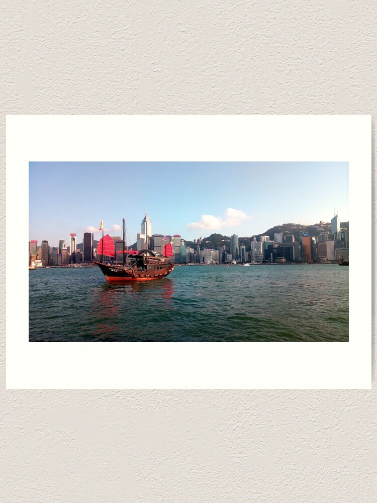 "Hong Kong Bay Victoria Harbor" Art Print by preyaaaaa | Redbubble
