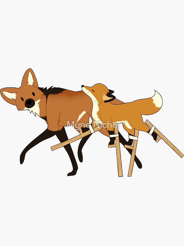 "Stilts Fox" Sticker for Sale by manedsharks | Redbubble