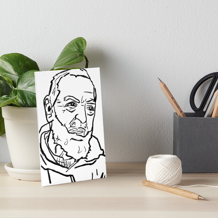 "St Padre Pio Digital Cartoon Sketch" Art Board Print by katherineliart ...