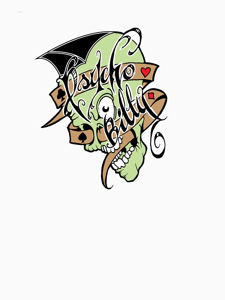 "Psychobilly scolled" T-shirt for Sale by Psychobilly-Tee | Redbubble ...