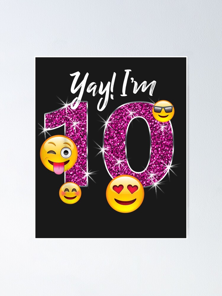 Poster « Cadeau d'anniversaire Emoji drôle pour 10 ans », par ...