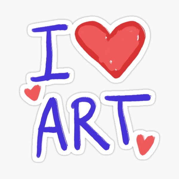 "I Love Art" Sticker for Sale by Kemwood | Redbubble