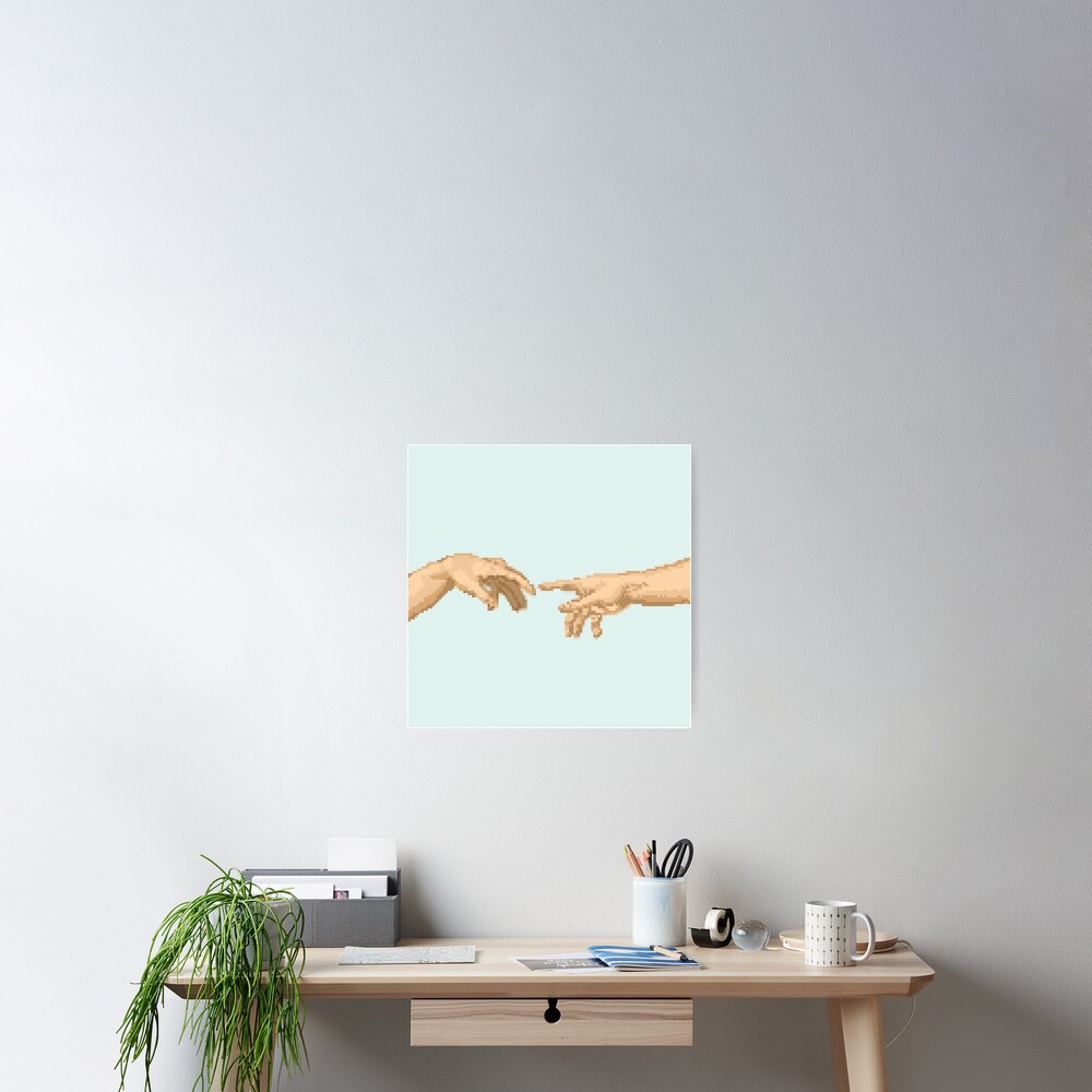 "The Creation Of Adam Pixel Art" Poster for Sale by koolpingu | Redbubble
