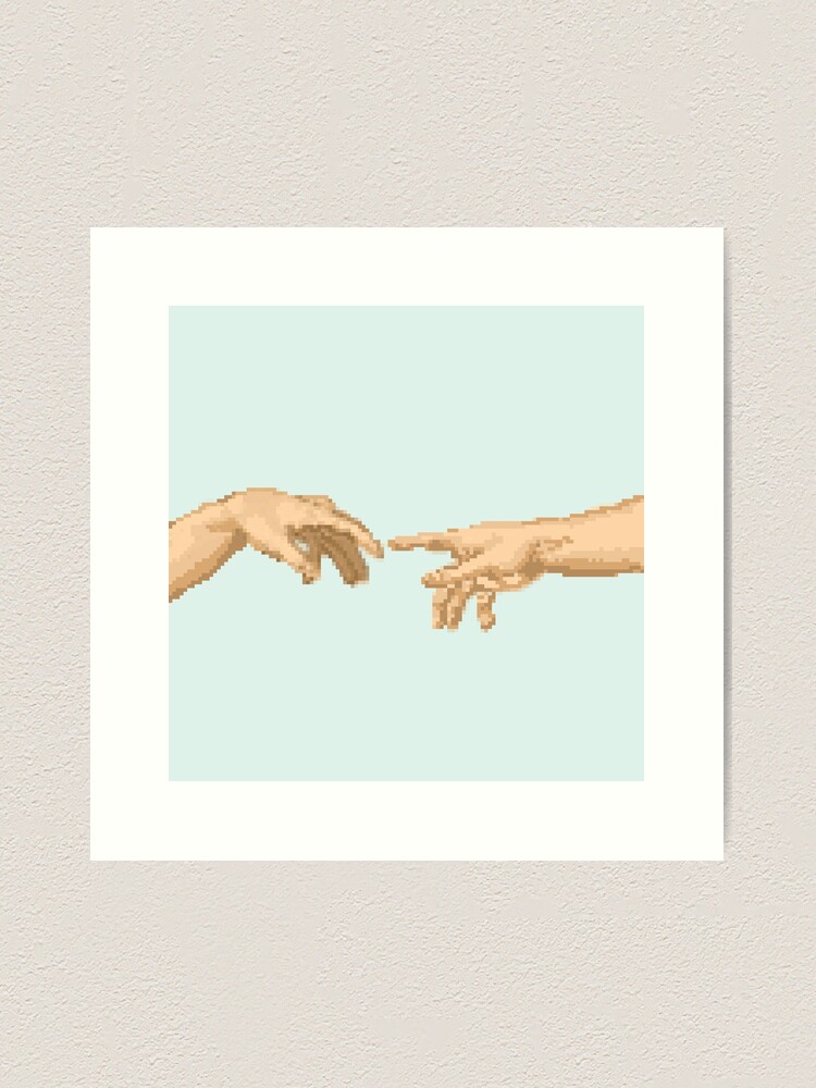 "The Creation Of Adam Pixel Art" Art Print for Sale by koolpingu ...
