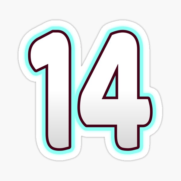 "Number fourteen" Sticker for Sale by Eloy42 | Redbubble