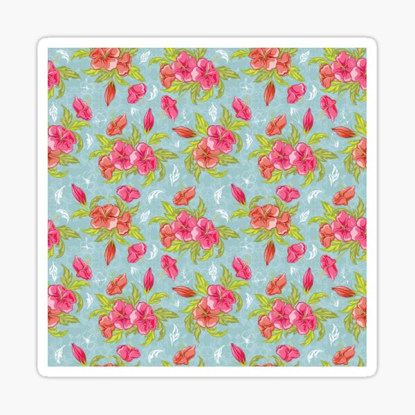 "Colorful repeating background with blossom" Sticker by starchim01 ...