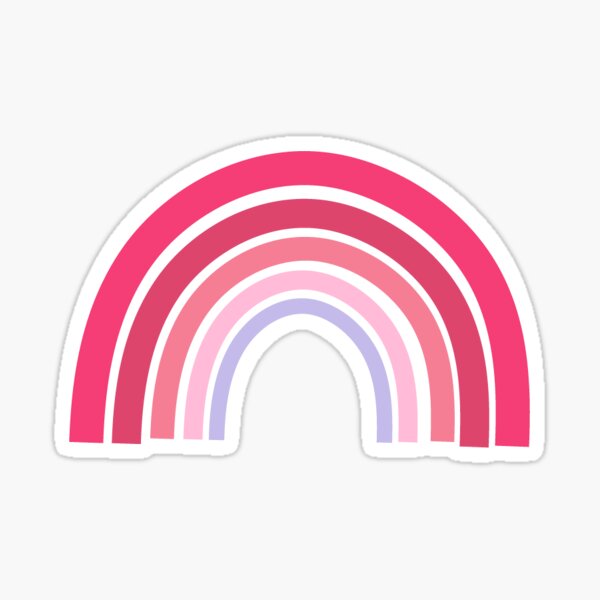 "Scandi Pink Rainbow" Sticker by karspaul | Redbubble