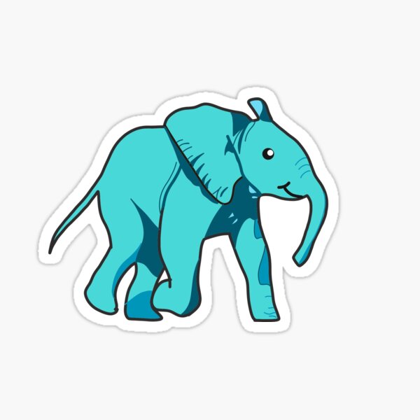 "Blue Elephant" Sticker for Sale by AriCreations | Redbubble
