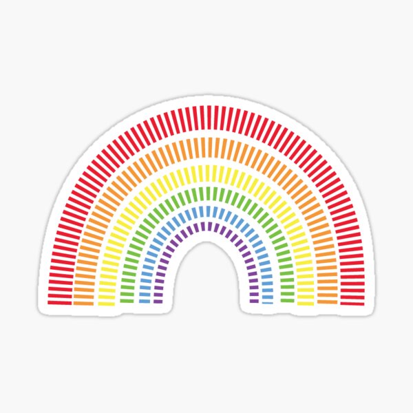 "Scandi Simple Line Rainbow" Sticker for Sale by karspaul | Redbubble