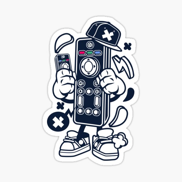 "Remote Control" Sticker for Sale by CartoonTshirtD | Redbubble