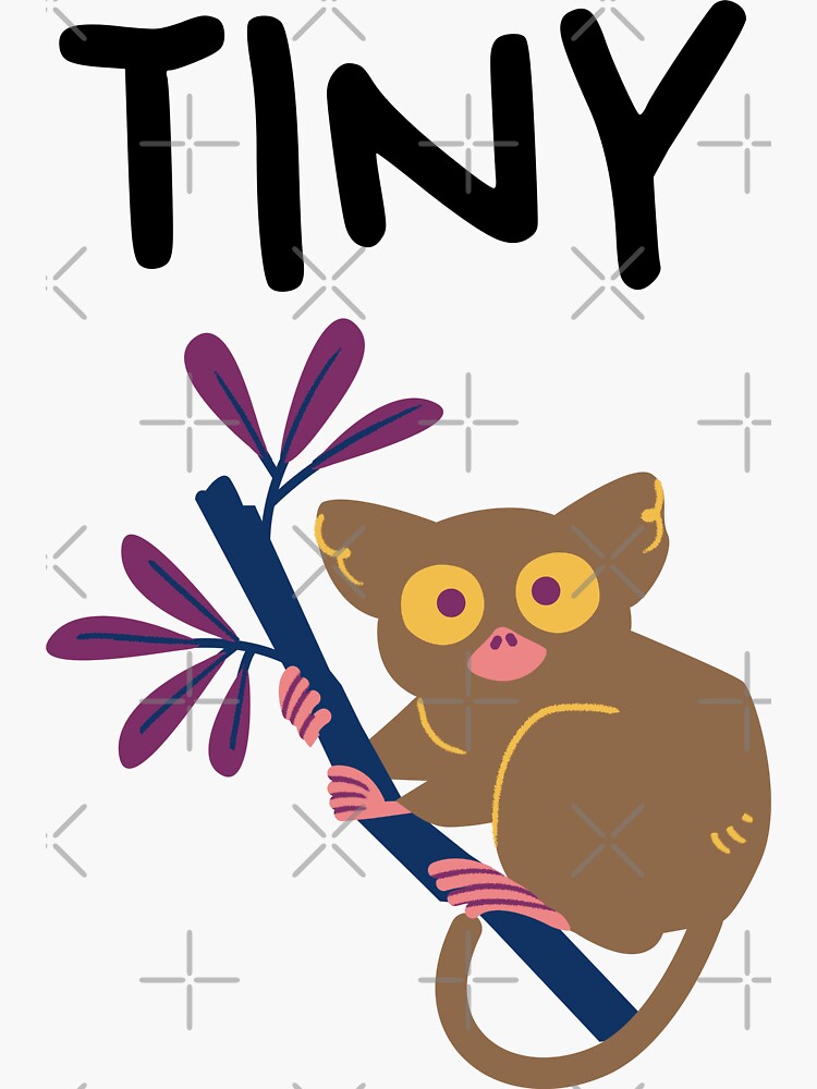 "Tiny Tarsier" Sticker for Sale by razvigod | Redbubble