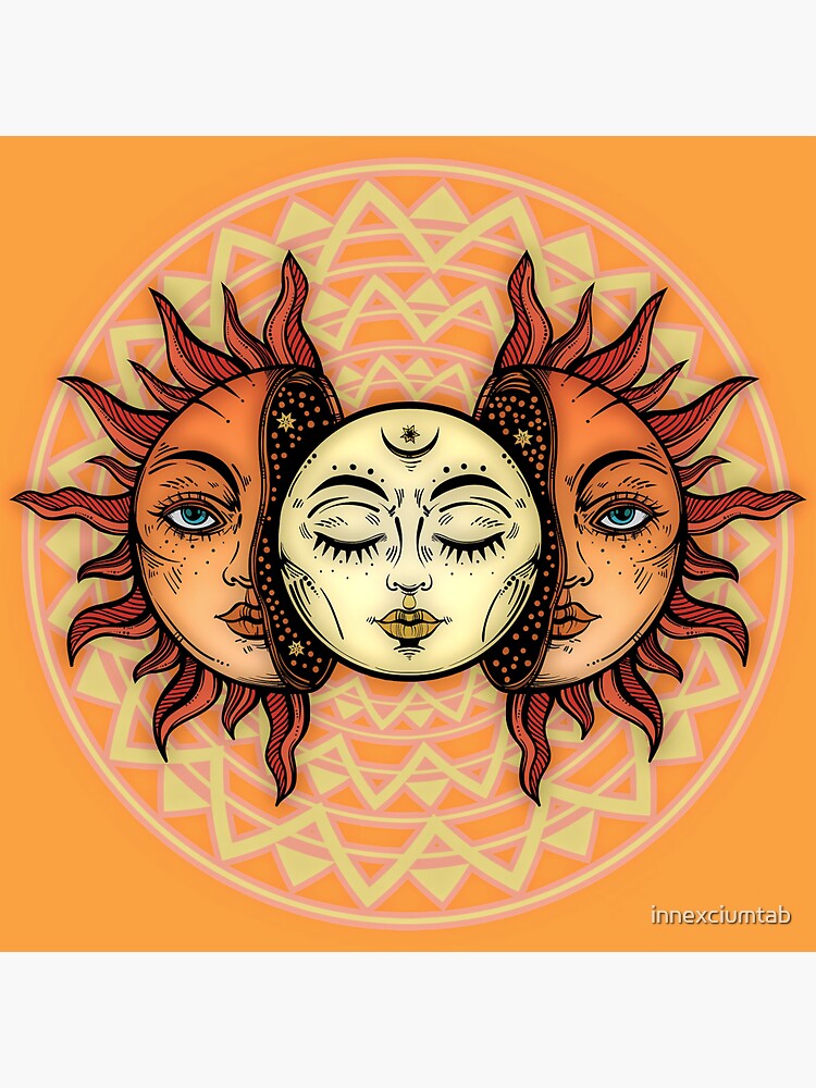 "Sun And Moon | Hippie Decor " Sticker for Sale by innexciumtab | Redbubble