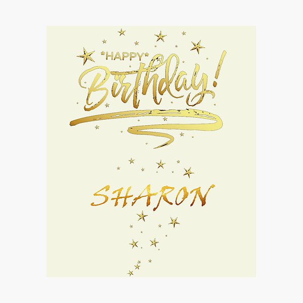 Lámina fotográfica «FELIZ CUMPLEAÑOS SHARON: regalo único y especial ...