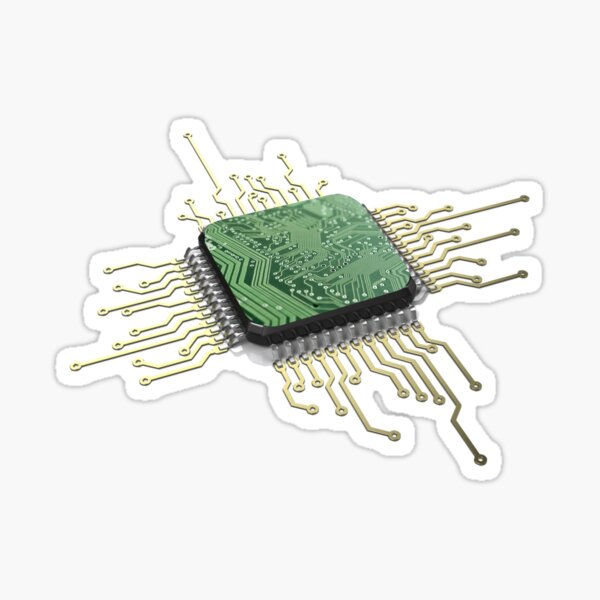 "Computer Chip" Sticker for Sale by clubtee | Redbubble