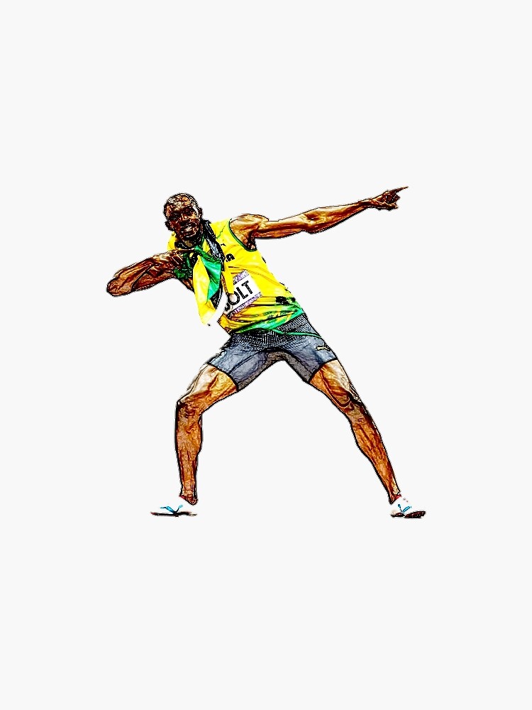 "Usain Bolt Win Celebration Sticker" Sticker for Sale by sport-stickers ...