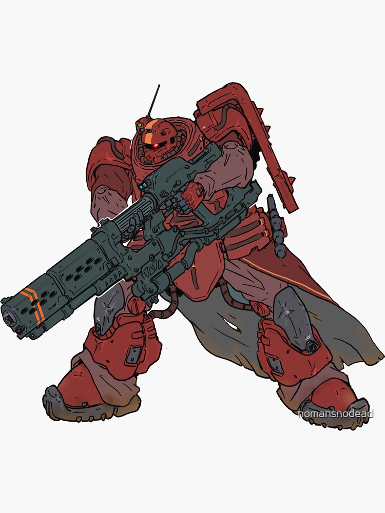 "Zaku Red" Sticker for Sale by nomansnodead | Redbubble
