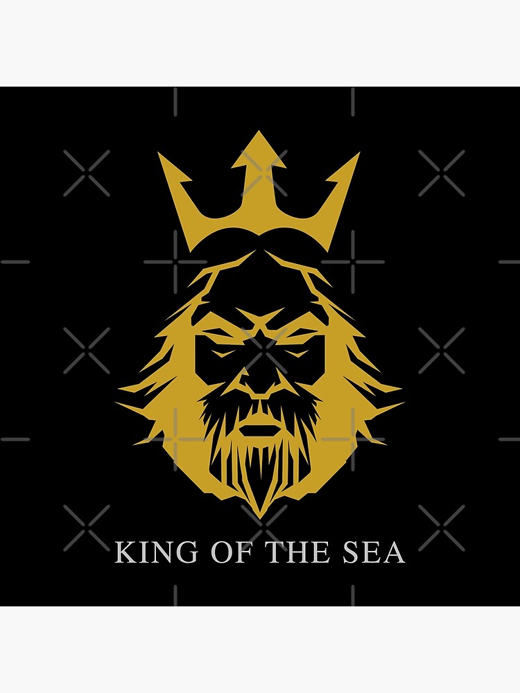 Lámina metálica «Neptuno Poseidón / Rey del mar / Oro sobre negro» de ...