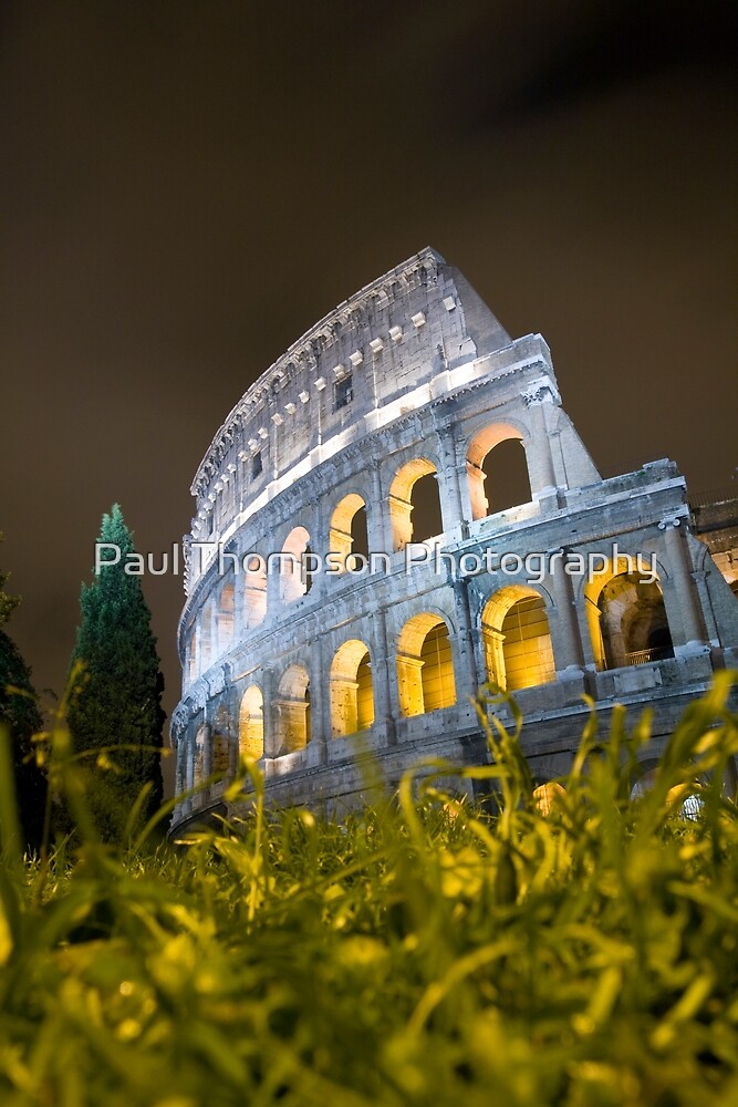 "The Colleseum At Night, Roman Amphitheater" by Paul Thompson ...