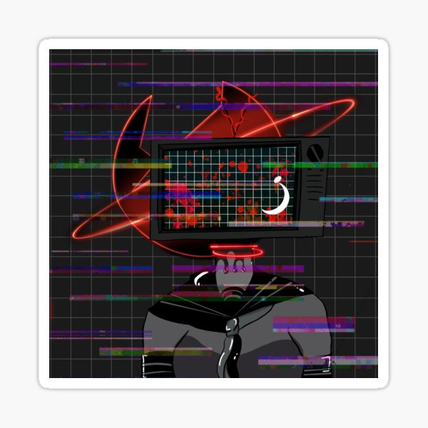 "Tv head aesthetic" Sticker for Sale by JoIllustrates17 | Redbubble