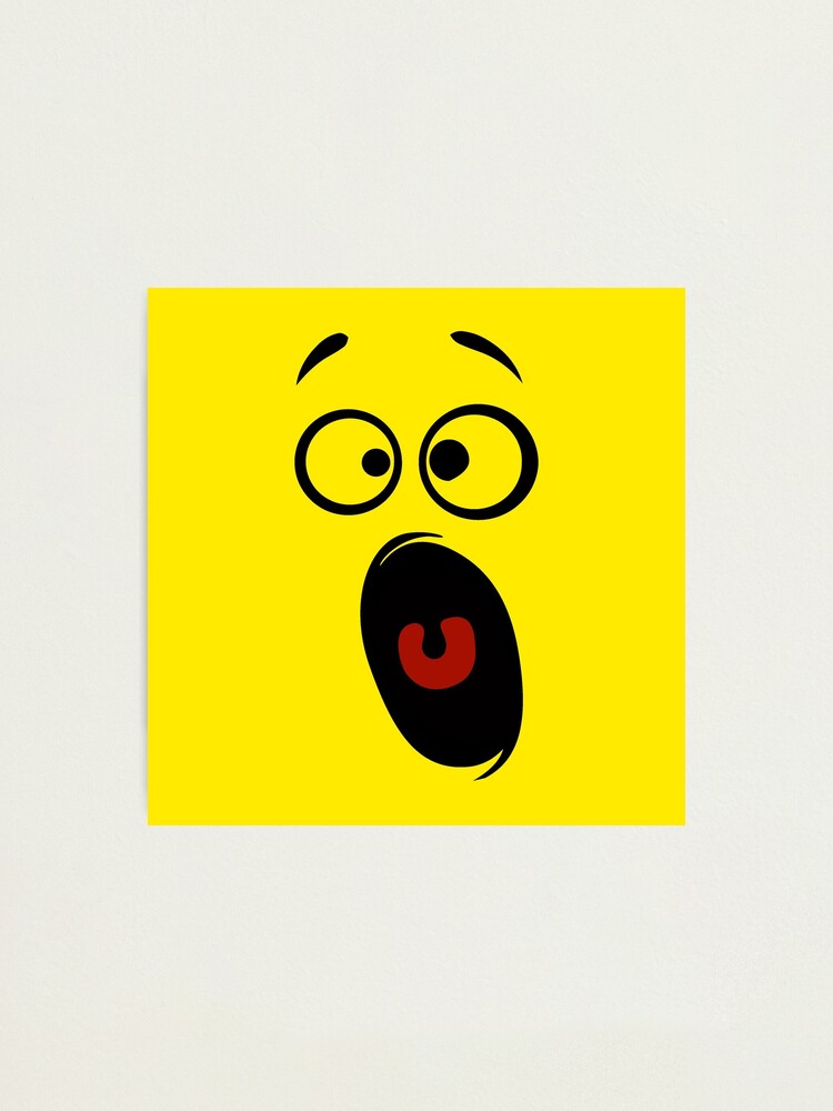 "Surprised Scared Screaming Yellow Smiley Face" Photographic Print for ...