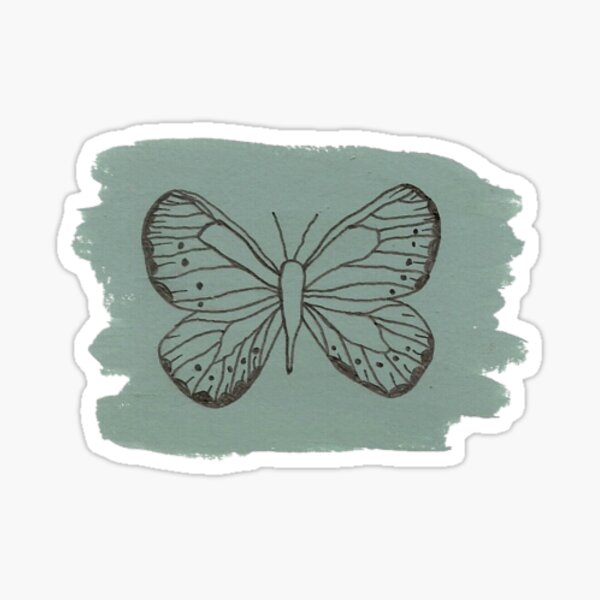 "Color-Swatch Butterfly- Jade" Sticker by paintingkt | Redbubble