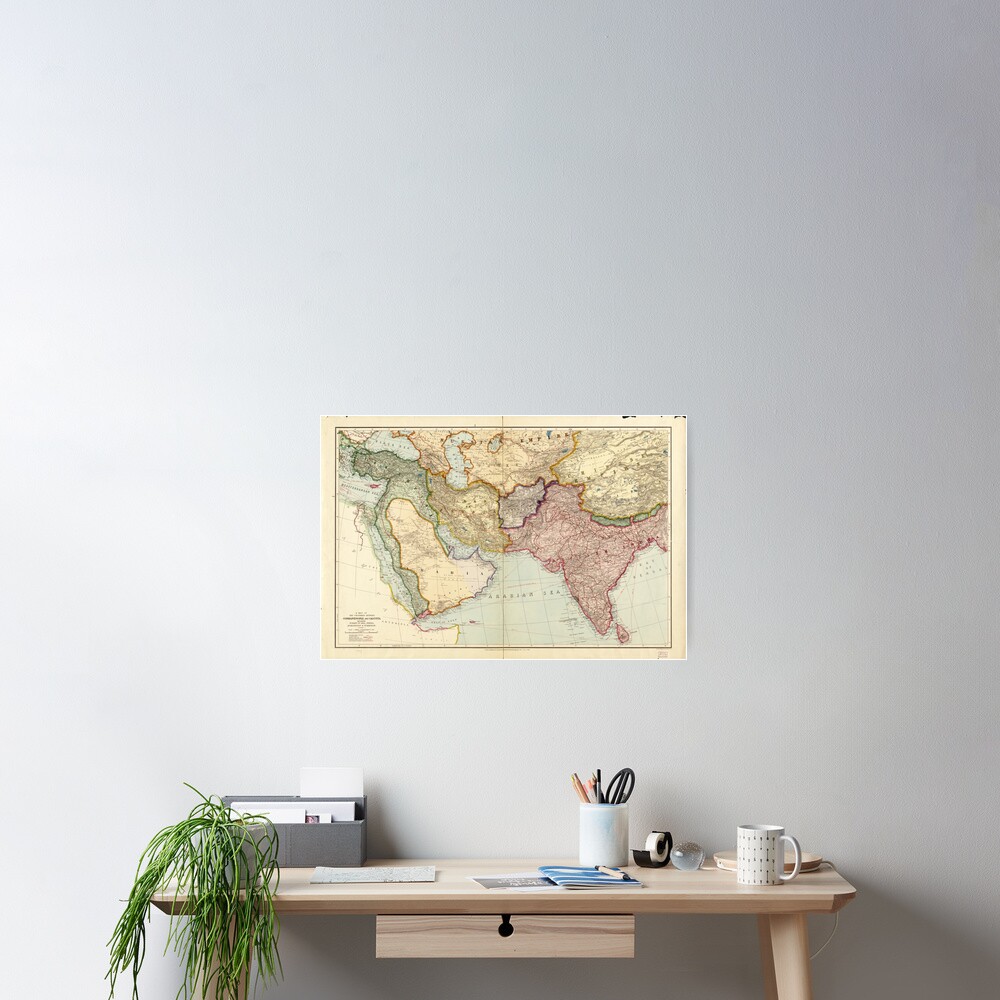 "Map of the Middle East and South East Asia (1912)" Poster for Sale by ...