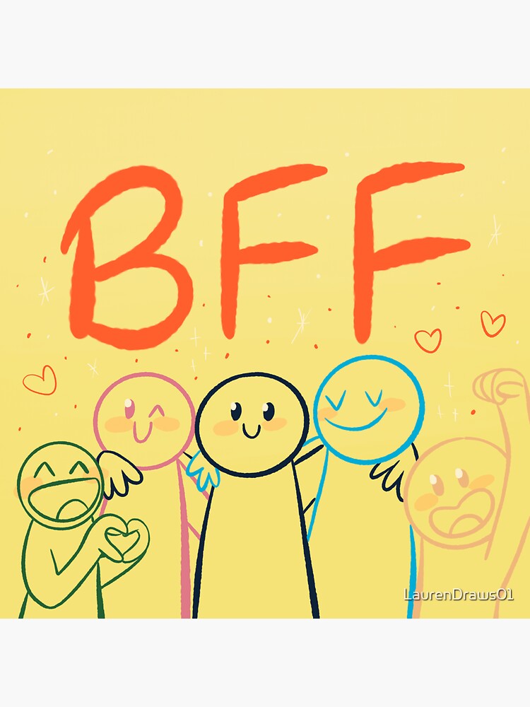 "BFF" Sticker for Sale by LaurenDraws01 | Redbubble