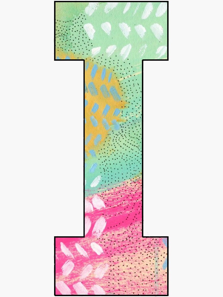 "Letter I" Sticker for Sale by happydoodles3 | Redbubble