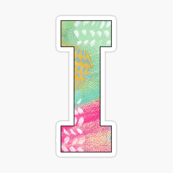 "Letter I" Sticker for Sale by happydoodles3 | Redbubble