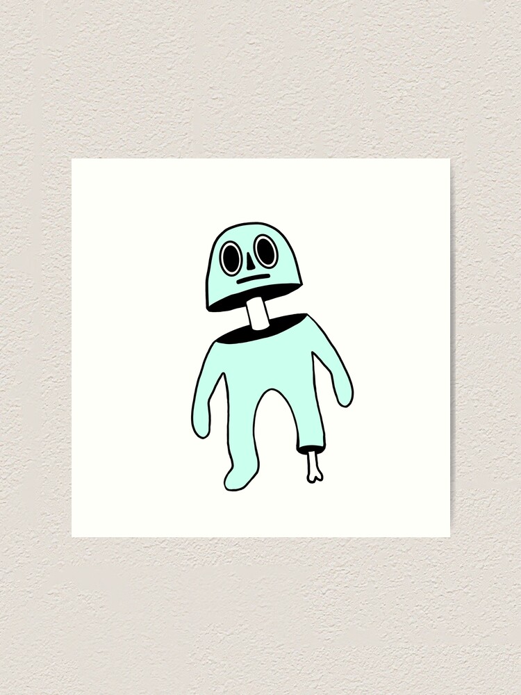 "Pastel blue vintage cartoon bone figure " Art Print by Riki-art ...