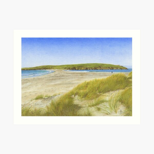 "St Ninian's Isle & Tombolo Shetland Isles, Coloured Pencil Drawing ...