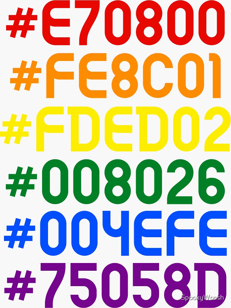 "LGBT+ Hex Code Flag" Sticker for Sale by SpookyWoosh | Redbubble