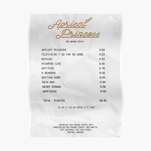 "album receipt" Poster by jennagardnerr | Redbubble
