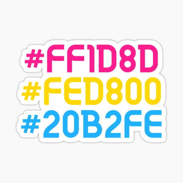 "Pansexual Hex Code Flag" Sticker for Sale by SpookyWoosh | Redbubble